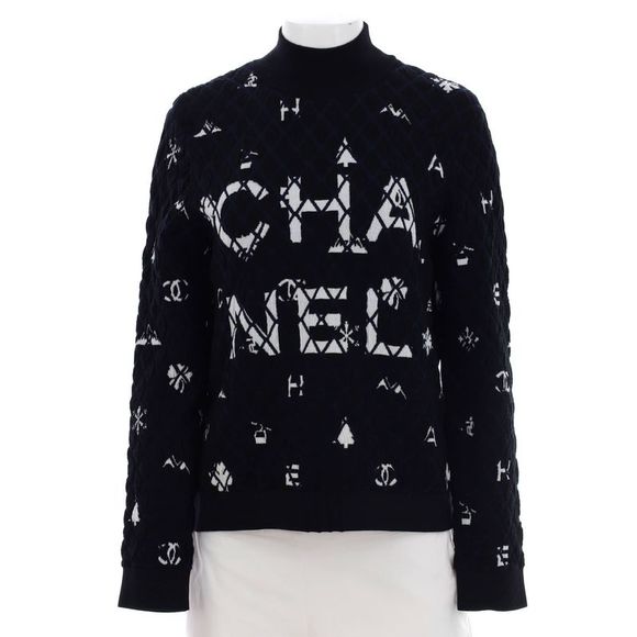 CHANEL | Jackets & Coats | Chanel Womens Coco Neige Logo Turtleneck ...